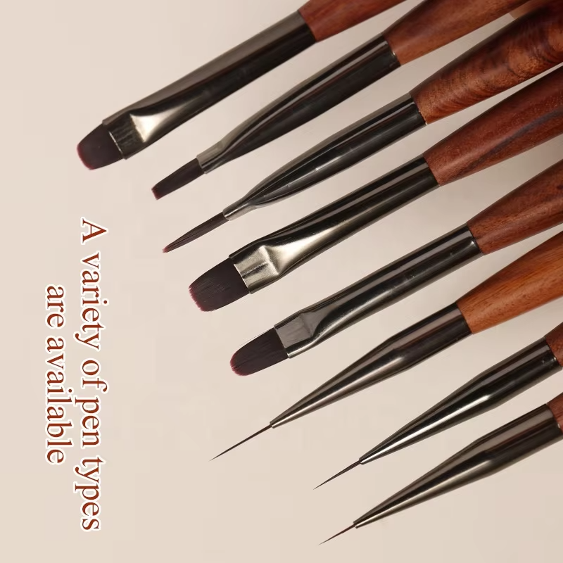 Yasterd 3-in-1 Double-Ended Magnet Cat Eye Wooden Pen Nail Art Brush S ...