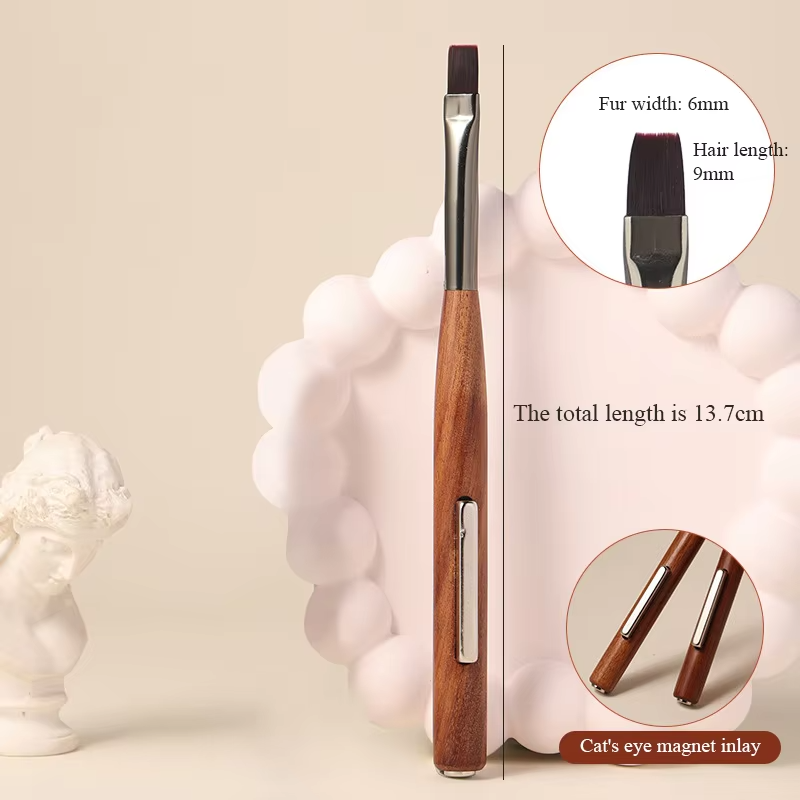 Yasterd 3-in-1 Double-Ended Magnet Cat Eye Wooden Pen Nail Art Brush S ...
